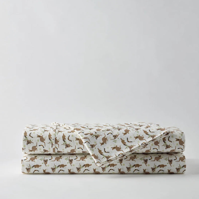 Flannelette Sheet Set - Kangaroo