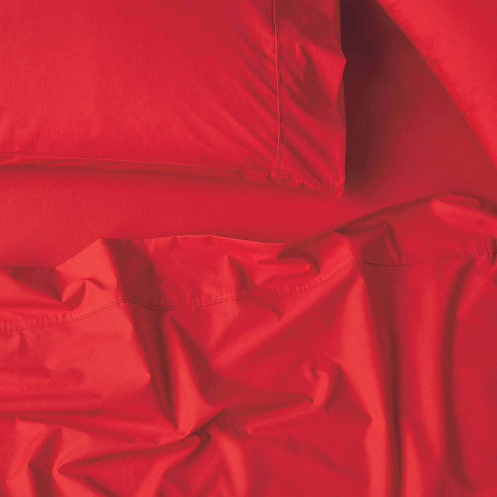 Premium Percale Fitted Sheet - Flame